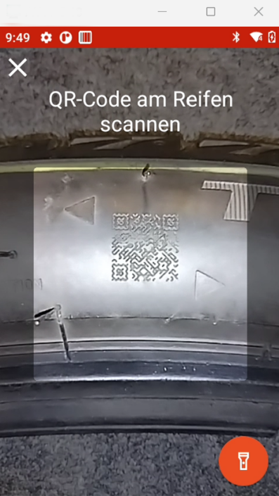 New: QR code scanning on tires
