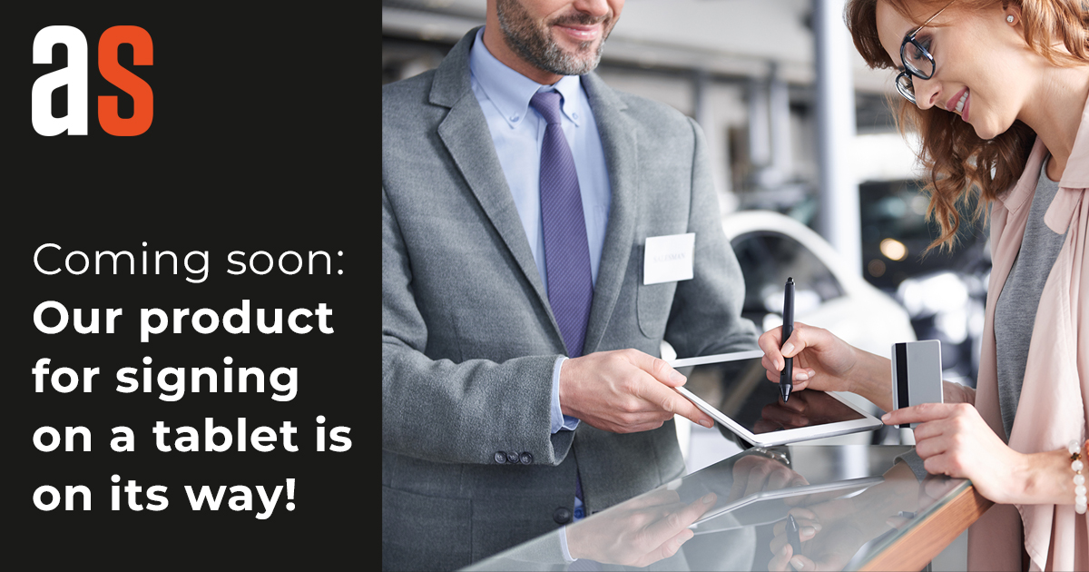Our product for signing on a tablet is on its way!
