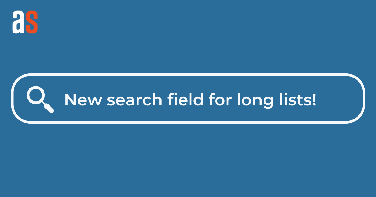 No more endless scrolling through long lists, thanks to the new search ...